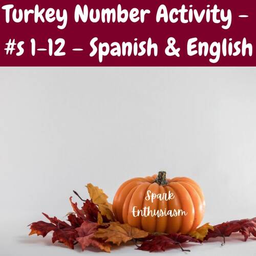 Thanksgiving Preschool Number Identification Activity - 1-12 - Spanish ...