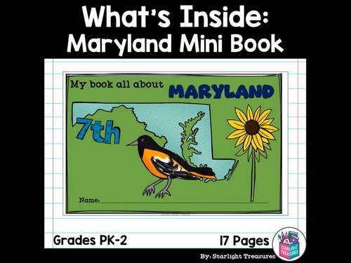 Maryland Mini Book for Early Readers - A State Study by Starlight Treasures