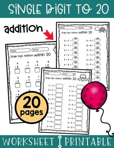 Mixed Single Addition and Subtraction to 10 | Math Facts Fluency | Bundle