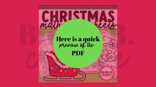 December Math Worksheets for Kindergarten | Christmas Theme Skill ...