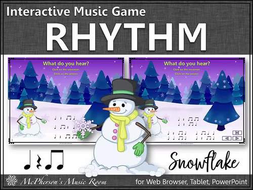 Winter Music Game: Eighth Notes Interactive Rhythm Game {Snowflake}