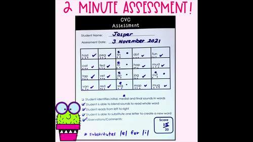 CVC Word Short Vowel Decodable Readers Reading Fluency Passages for ...