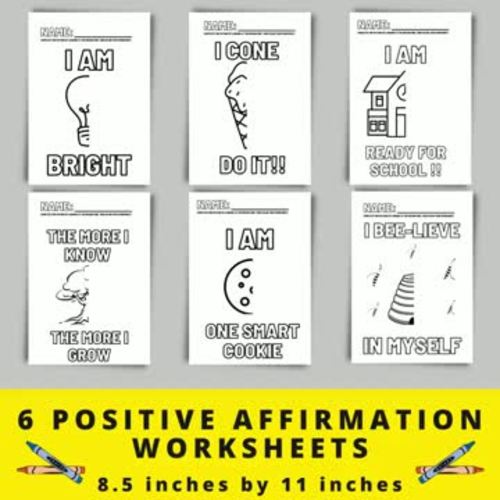 Back To School Positive Affirmation Worksheets by Jenny Marie | TPT
