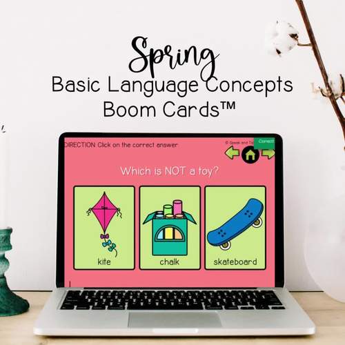 Spring Basic Language Concepts No Prep No Print Speech Therapy Boom Cards™