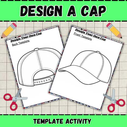 Design a Cap | Clothes Art Activity | Creative Drawing Templates For K ...