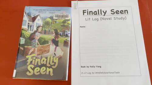 Finally Seen Lit Log (Novel Study) by MrsDsEducationalTools | TPT