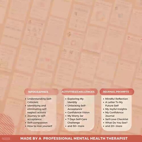 Building Self Love Bundle | Mental Health Workbook | Confidence | Self ...