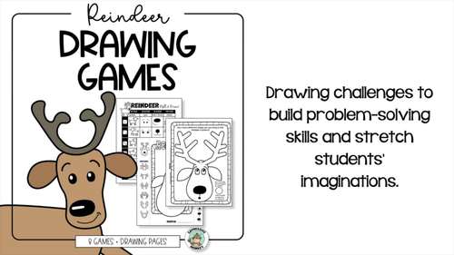Reindeer Drawing Games • Christmas Elementary Art Activity • Roll A ...