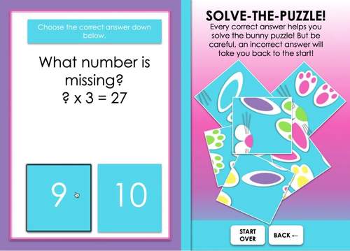 Easter Multiplication Math Boom Cards Game by Bright Minds Engaged