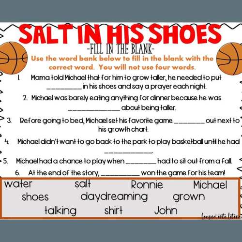 SALT IN HIS SHOES MICHAEL JORDAN NO PREP SEESAW PDF PRINTABLE MANY ...