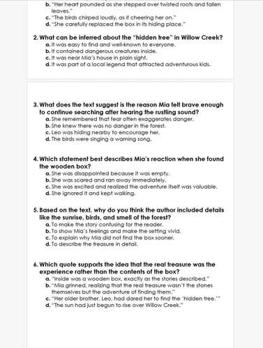 5th Grade Literary Reading Comprehension (RL.5.1–RL.5.6) Progress Checks