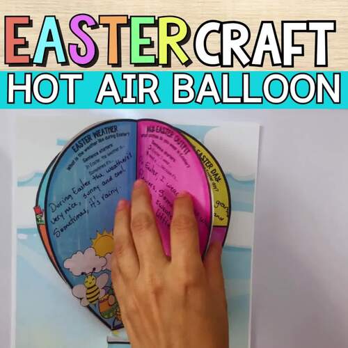 3D Easter Hot Air Balloon - ESL Writing Activity Craft for Elementary