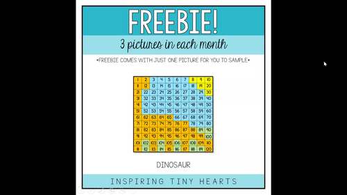 August - 120 Pocket Chart and Mystery Picture by Inspiring Tiny Hearts