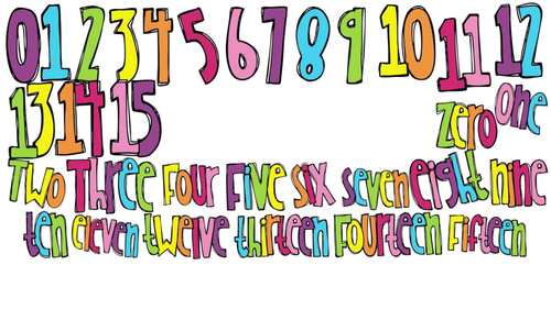 Numbers clip art counting clip art math clip art COLORED Version