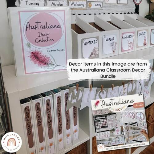 AUSTRALIANA Binder Covers & Spines | Flora and Fauna Classroom Decor ...