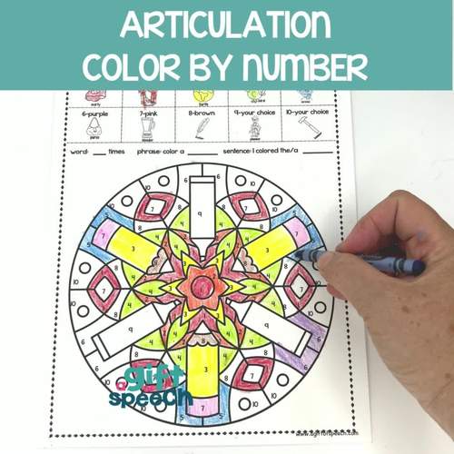 Back to School NO PREP Articulation Color by Number Later Developing Sounds