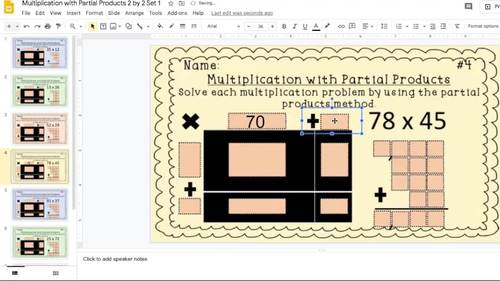 Multiplication with Partial Products Digital Task Cards Google ...