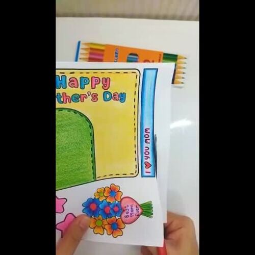 Mother’s Day Pop-Up Flower Card Craft | Coloring & Writing Activity ...