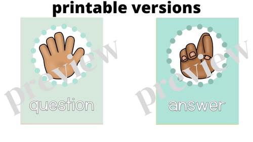 Printable + Editable Hand Signal Posters || Bright Terrazzo Classroom Decor