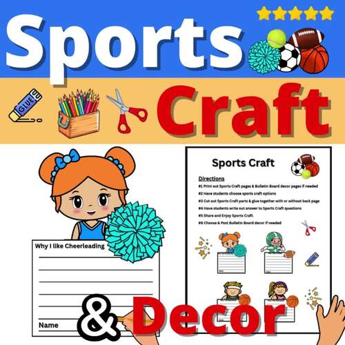Sports Craft Activity and Writing Football Cheerleader Crafts ...