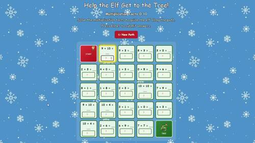 Help the Elf Get to the Tree! | Multiplication 0-10 | Digital Math ...