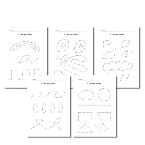 Preschool Line Tracing Worksheets, Lines Trace Pages, Kindergarten ...