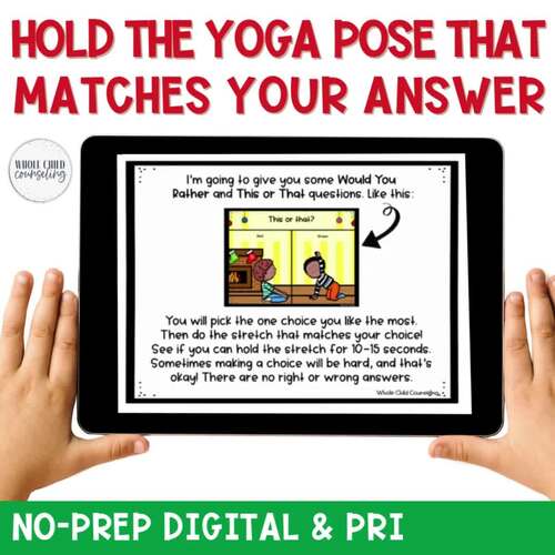 Would You Rather Christmas Kids Yoga Pose Cards and Movement Party Game