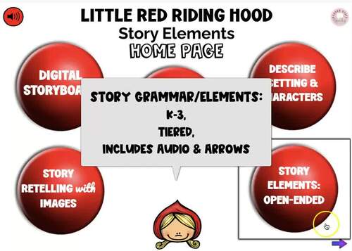 Boom Story Grammar Elements Little Red Riding Hood Tiered | TPT