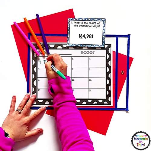Place Value Task Cards SCOOT Activity l Hundred Thousands Place End of ...