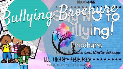 BULLYING Counseling Brochure for Kids - SEL School Counselor Resource