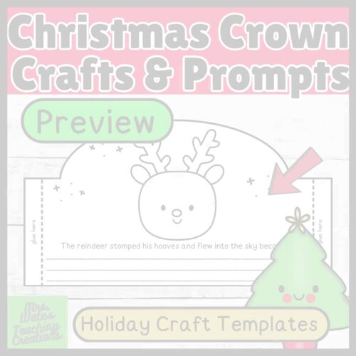 Christmas Craft Writing Activities & Winter Holiday Art Crown Projects