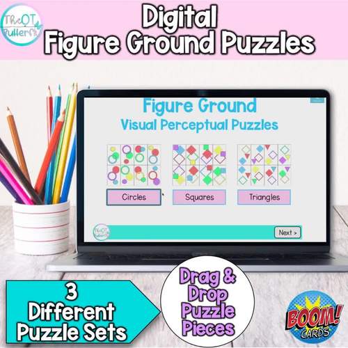 Digital Figure Ground Visual Perceptual Puzzles: BOOM Cards for Teletherapy