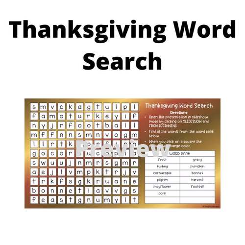 Thanksgiving Word Search by The ESL Educator | TPT
