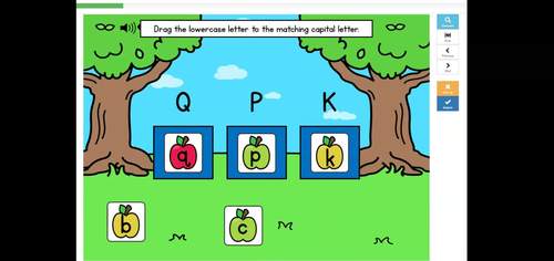 Letter Matching Lowercase to Uppercase Fall Apples Boom™ Cards | TPT