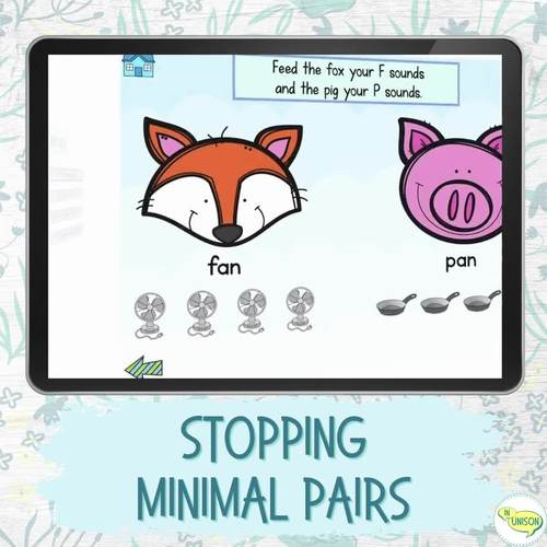 Stopping Minimal Pairs Boom Cards™ for Speech Therapy | TPT