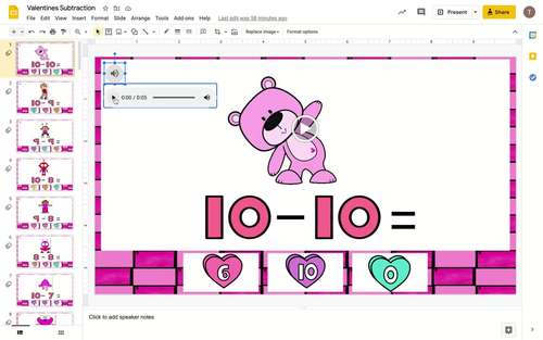 Valentine Subtraction Google Slides | Digital Learning by Pint Sized ...