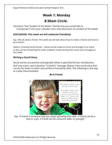 Montessori DAILY curriculum QUARTERLY Lesson Plan DEC JAN FEB Authentic AMS