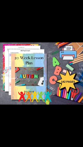 Autism PreK-K Curriculum (Complete) All lessons worksheets included For ...