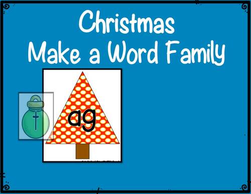 Christmas Make A Short Vowel Word Family Center | TPT