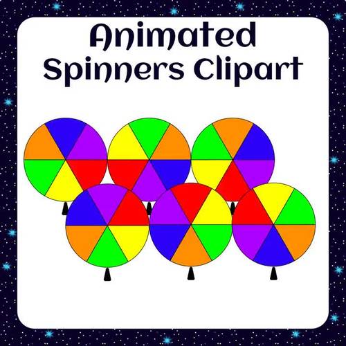 Animated GIF Spinners Clipart – 6 Colours by Colleen's Cosmic Collection