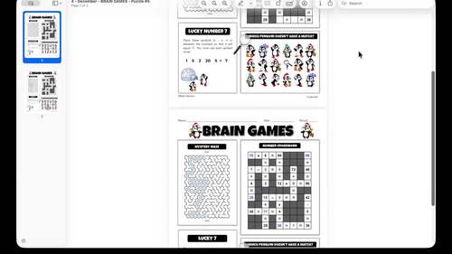 6th/7th/8th Grade Math Christmas Worksheet | Fun Brain Games December ...