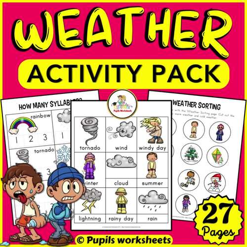 Weather Activity Pack I Weather Activities No Prep Math, Literacy and ...
