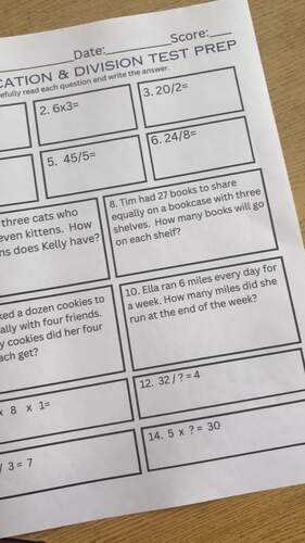 Multiplication & Division 3rd Grade | Test Prep | End of Year Testing ...