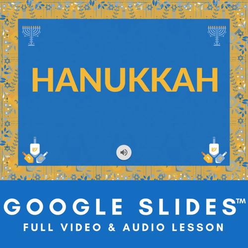 Hanukkah Google Slides Self Taught Lesson and Hanukkah Worksheets