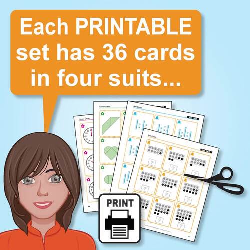 1st Grade Math Sense 12 Card Games & Activities Bundle | Print & PPT ...