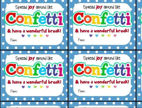 Confetti Brownies Winter Holiday (Christmas) Gift Tag- Spread joy ...