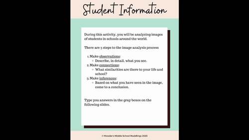 Geography Image Analysis Activity of Schools Around the World | TpT