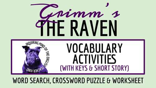 "The Raven" Vocabulary Activities | Grimm's Fairy Tale | Crossword ...