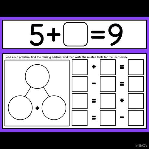 Addition Fluency & Fact Families for 9 Task Cards | 1st Grade Math