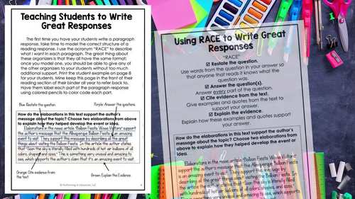 Reading Response Paragraphs: Editable Organizers For Every Literature ...